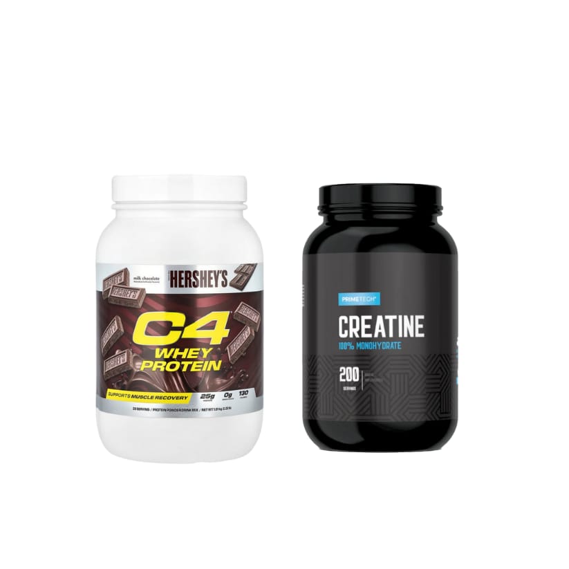 C4 Whey Protein Sabor Chocolate Hershey's 2.2 LB + Creatina Monohidratada Primetech 1.000 Gr ...